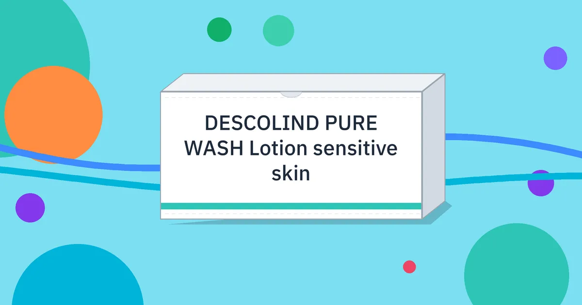 Symbolbild: Packung mit der Aufschrift DESCOLIND PURE WASH Lotion sensitive skin (PZN 19764527) – Verfügbarkeit und Bezug in Apotheken in Frankfurt am Main