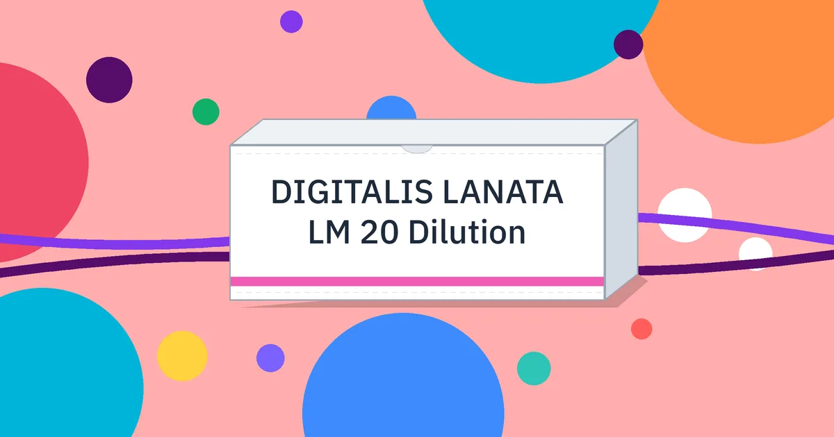 Symbolbild: Packung mit der Aufschrift DIGITALIS LANATA LM 20 Dilution (PZN 12841874) – Verfügbarkeit und Bezug in Apotheken in Frankfurt am Main