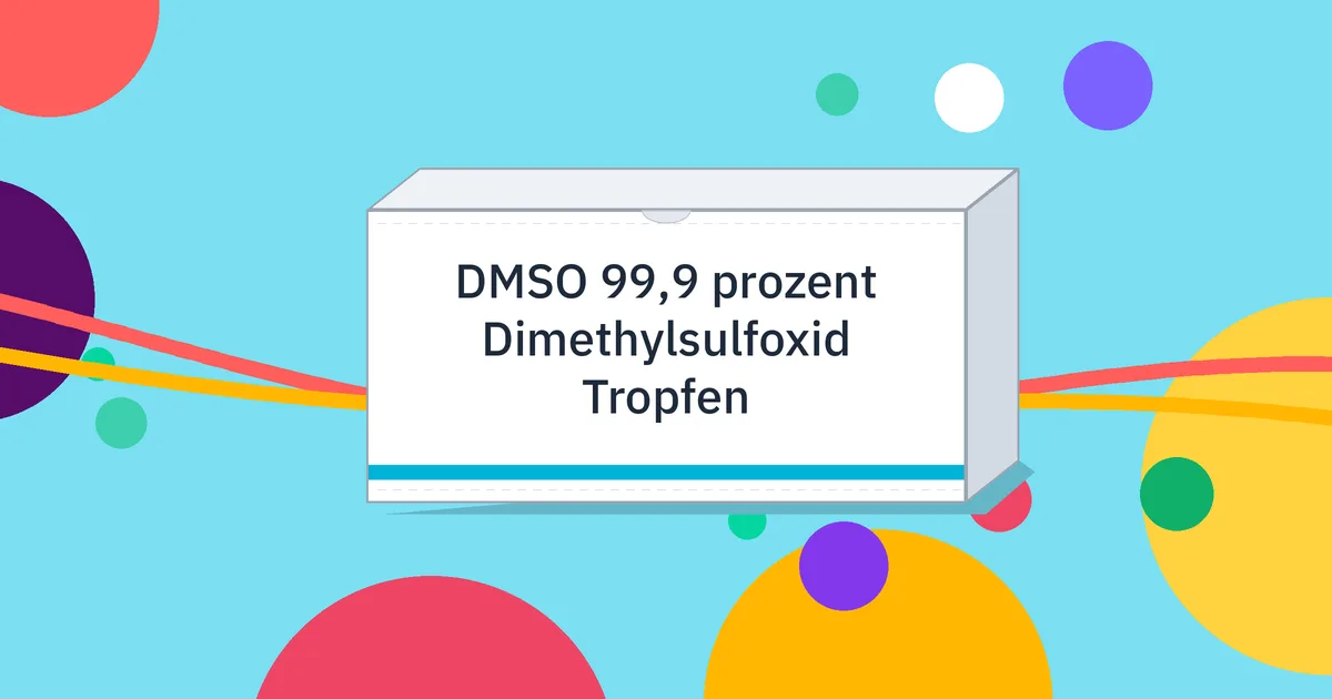 Symbolbild: Packung mit der Aufschrift DMSO 99,9 prozent Dimethylsulfoxid Tropfen (PZN 15242252) – Verfügbarkeit und Bezug in Apotheken in Frankfurt am Main