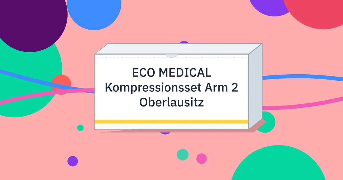 Symbolbild: Packung mit der Aufschrift ECO MEDICAL Kompressionsset Arm 2 Oberlausitz (PZN 19176026) – Verfügbarkeit und Bezug in Apotheken in Frankfurt am Main