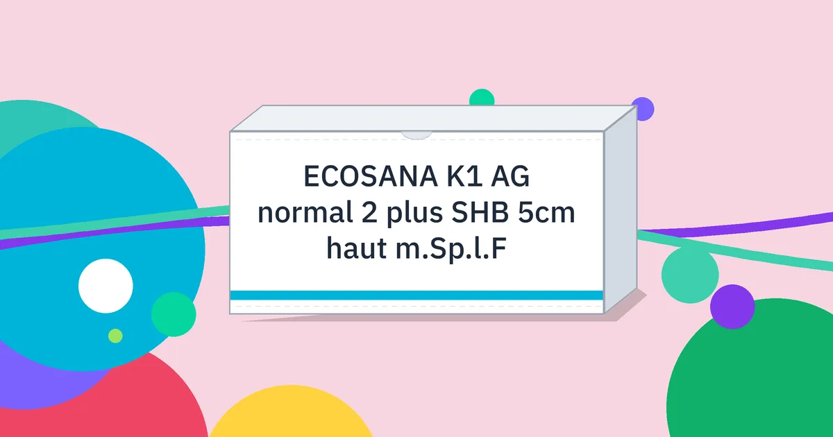 Symbolbild: Packung mit der Aufschrift ECOSANA K1 AG normal 2 plus SHB 5cm haut m.Sp.l.F (PZN 04727070) – Verfügbarkeit und Bezug in Apotheken in Frankfurt am Main