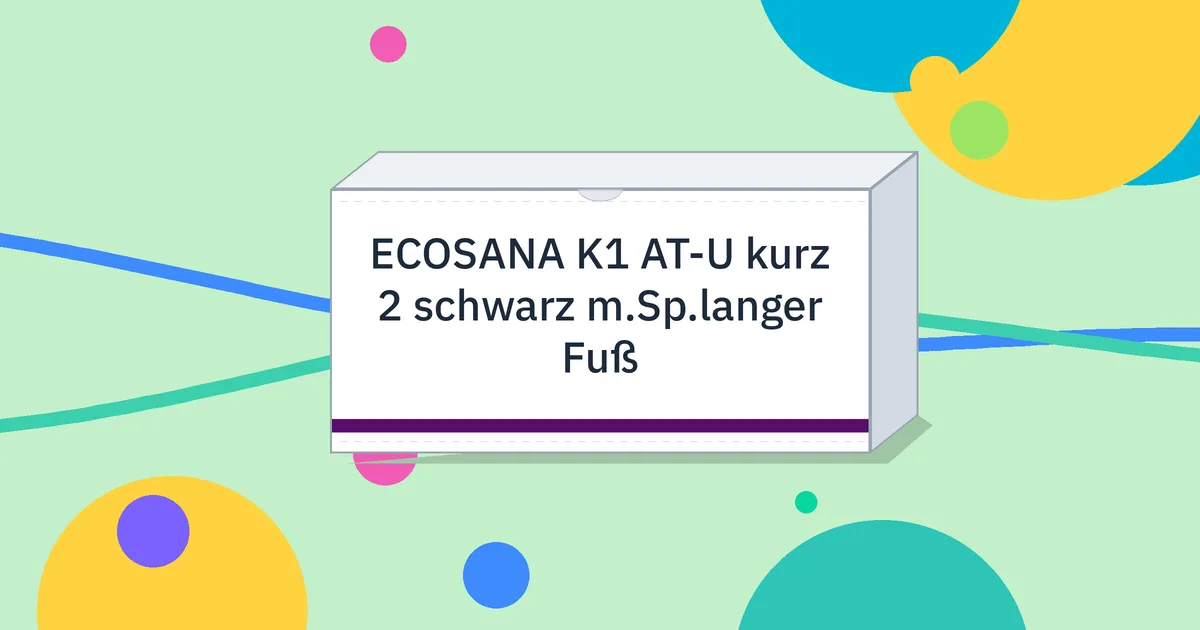 Symbolbild: Packung mit der Aufschrift ECOSANA K1 AT-U kurz 2 schwarz m.Sp.langer Fuß (PZN 04733188) – Verfügbarkeit und Bezug in Apotheken in Frankfurt am Main