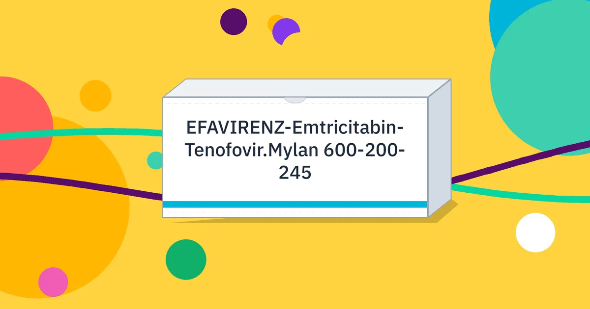 Symbolbild: Packung mit der Aufschrift EFAVIRENZ-Emtricitabin-Tenofovir.Mylan 600-200-245 (PZN 19727673) – Verfügbarkeit und Bezug in Apotheken in Frankfurt am Main