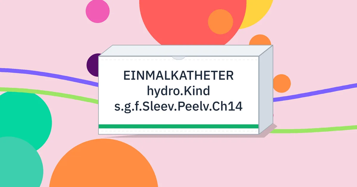 Symbolbild: Packung mit der Aufschrift EINMALKATHETER hydro.Kind s.g.f.Sleev.Peelv.Ch14 (PZN 14137240) – Verfügbarkeit und Bezug in Apotheken in Frankfurt am Main