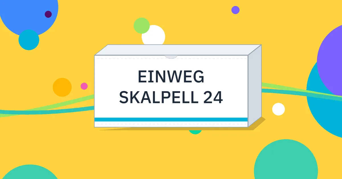 Symbolbild: Packung mit der Aufschrift EINWEG SKALPELL 24 (PZN 16916095) – Verfügbarkeit und Bezug in Apotheken in Frankfurt am Main