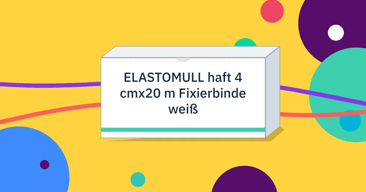 Symbolbild: Packung mit der Aufschrift ELASTOMULL haft 4 cmx20 m Fixierbinde weiß (PZN 12776148) – Verfügbarkeit und Bezug in Apotheken in Frankfurt am Main
