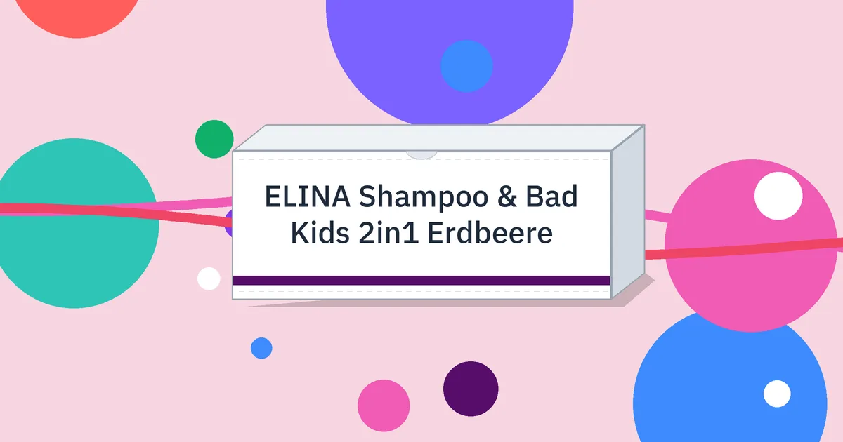 Symbolbild: Packung mit der Aufschrift ELINA Shampoo & Bad Kids 2in1 Erdbeere (PZN 11061329) – Verfügbarkeit und Bezug in Apotheken in Frankfurt am Main