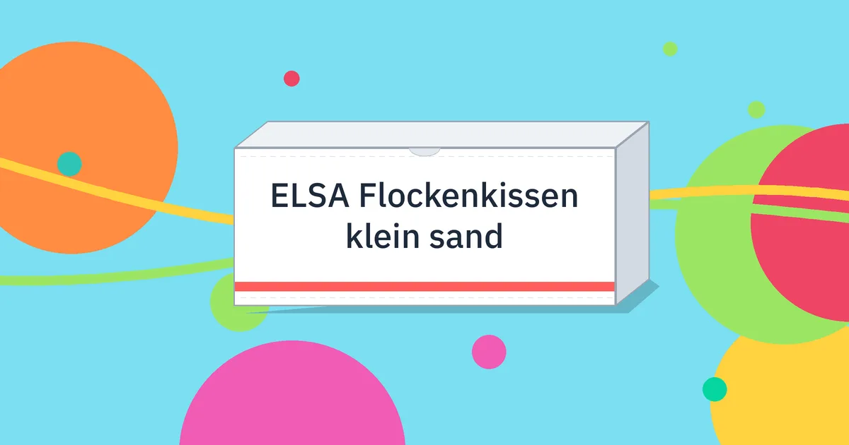Symbolbild: Packung mit der Aufschrift ELSA Flockenkissen klein sand (PZN 02327001) – Verfügbarkeit und Bezug in Apotheken in Frankfurt am Main