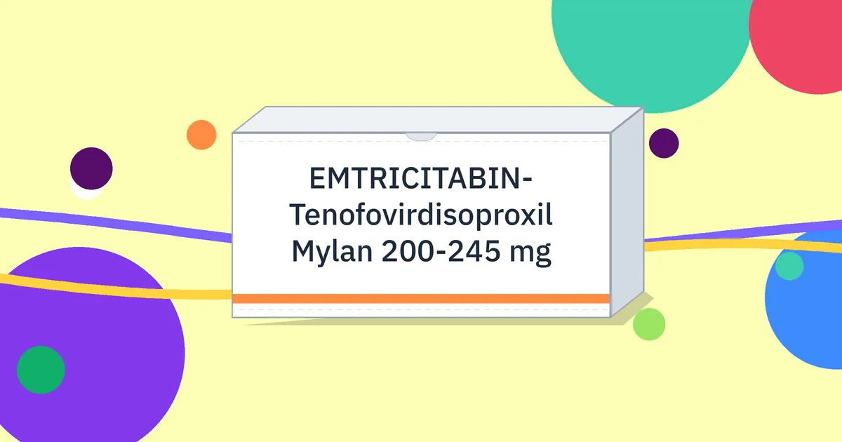Symbolbild: Packung mit der Aufschrift EMTRICITABIN-Tenofovirdisoproxil Mylan 200-245 mg (PZN 15260184) – Verfügbarkeit und Bezug in Apotheken in Frankfurt am Main