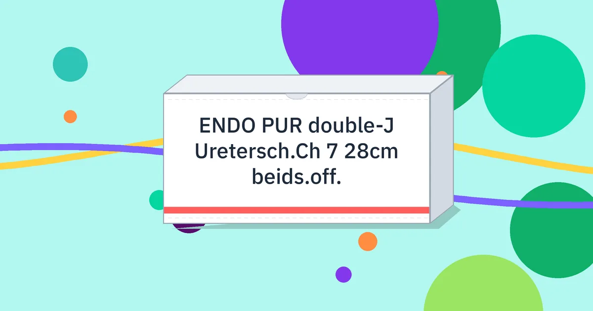 Symbolbild: Packung mit der Aufschrift ENDO PUR double-J Uretersch.Ch 7 28cm beids.off. (PZN 00437754) – Verfügbarkeit und Bezug in Apotheken in Frankfurt am Main