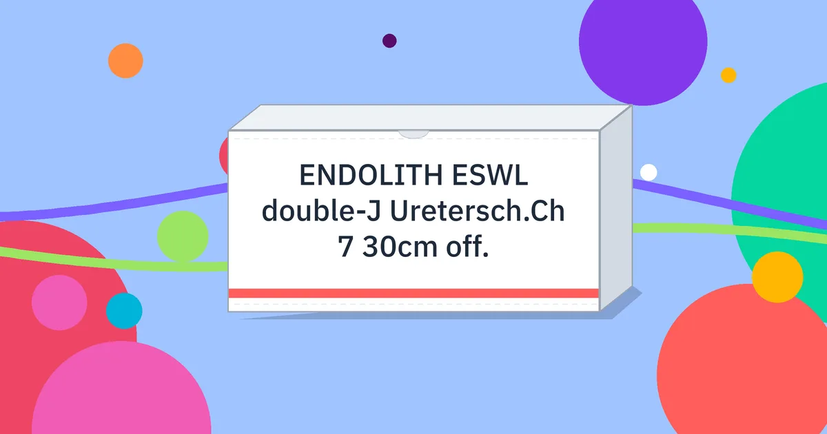 Symbolbild: Packung mit der Aufschrift ENDOLITH ESWL double-J Uretersch.Ch 7 30cm off. (PZN 00438357) – Verfügbarkeit und Bezug in Apotheken in Frankfurt am Main