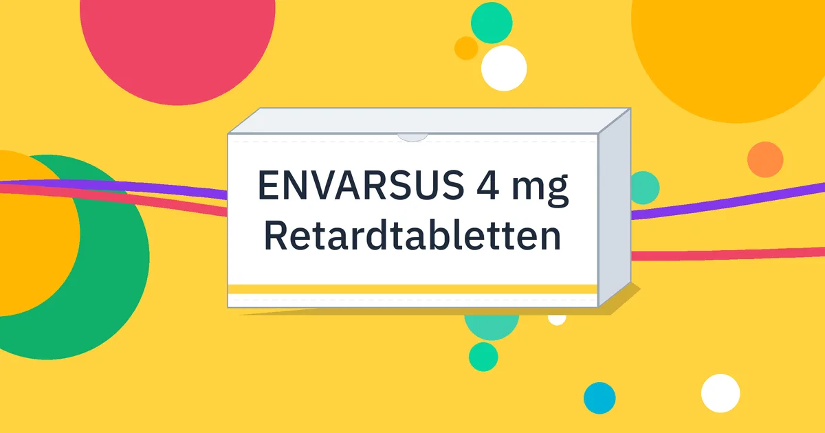 Symbolbild: Packung mit der Aufschrift ENVARSUS 4 mg Retardtabletten (PZN 16885704) – Verfügbarkeit und Bezug in Apotheken in Frankfurt am Main