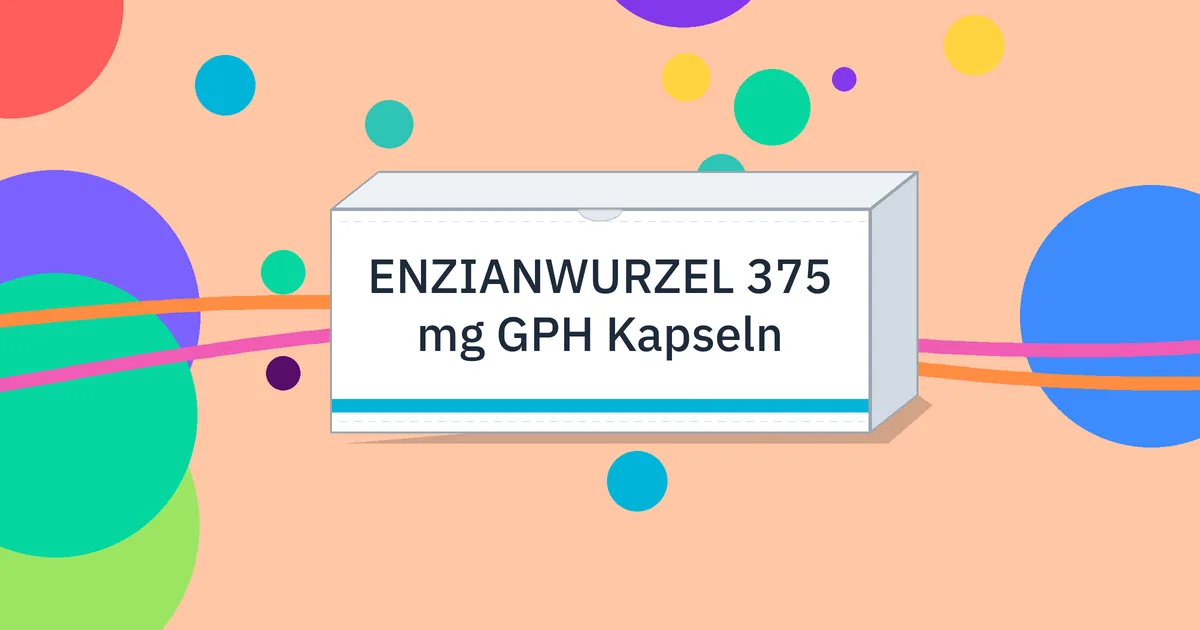 Symbolbild: Packung mit der Aufschrift ENZIANWURZEL 375 mg GPH Kapseln (PZN 06923036) – Verfügbarkeit und Bezug in Apotheken in Frankfurt am Main
