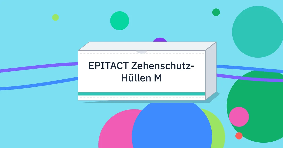 Symbolbild: Packung mit der Aufschrift EPITACT Zehenschutz-Hüllen M (PZN 14290384) – Verfügbarkeit und Bezug in Apotheken in Frankfurt am Main