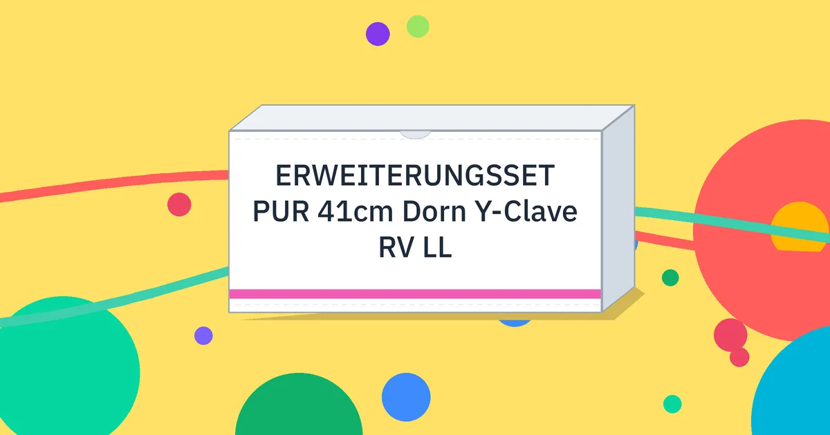 Symbolbild: Packung mit der Aufschrift ERWEITERUNGSSET PUR 41cm Dorn Y-Clave RV LL (PZN 19443504) – Verfügbarkeit und Bezug in Apotheken in Frankfurt am Main
