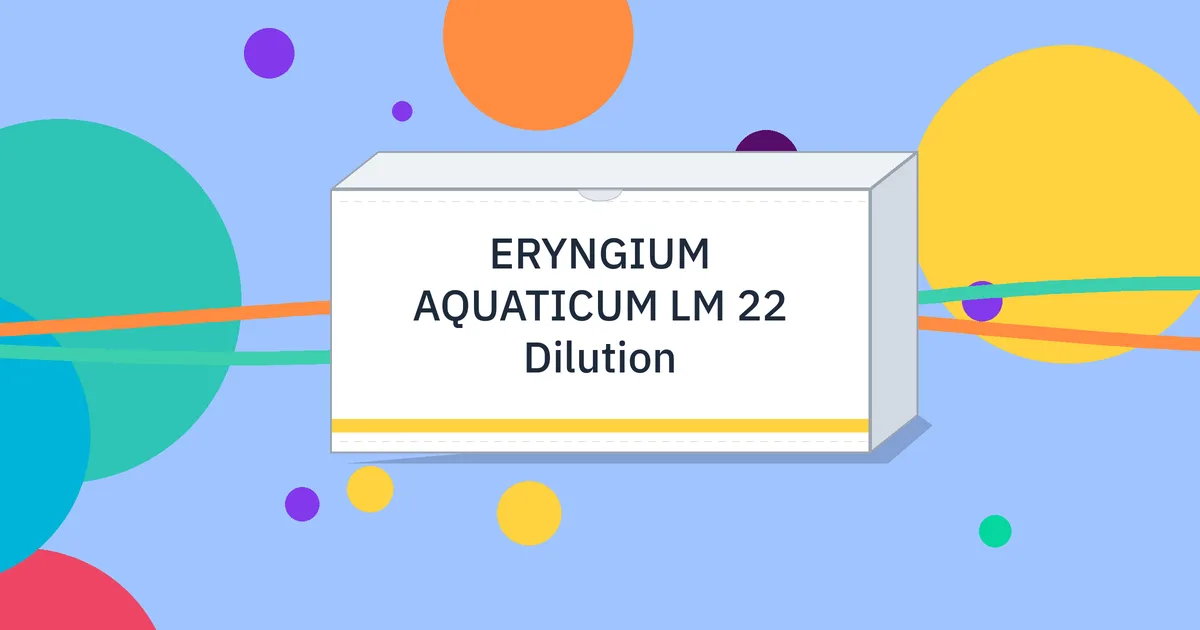 Symbolbild: Packung mit der Aufschrift ERYNGIUM AQUATICUM LM 22 Dilution (PZN 13478677) – Verfügbarkeit und Bezug in Apotheken in Frankfurt am Main