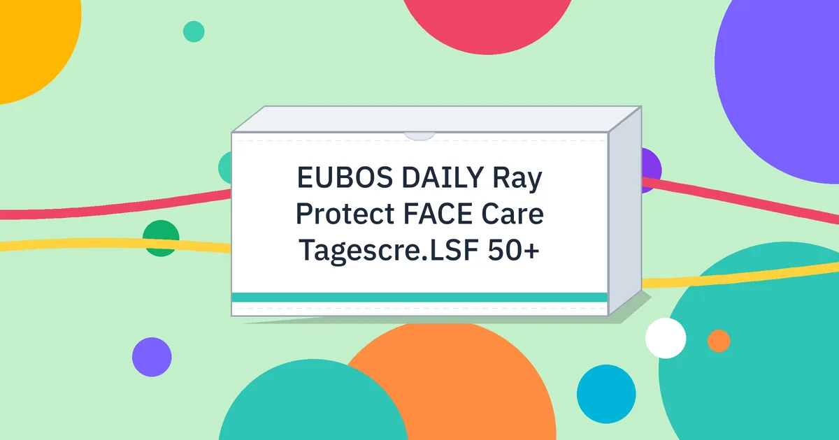Symbolbild: Packung mit der Aufschrift EUBOS DAILY Ray Protect FACE Care Tagescre.LSF 50+ (PZN 20098981) – Verfügbarkeit und Bezug in Apotheken in Frankfurt am Main