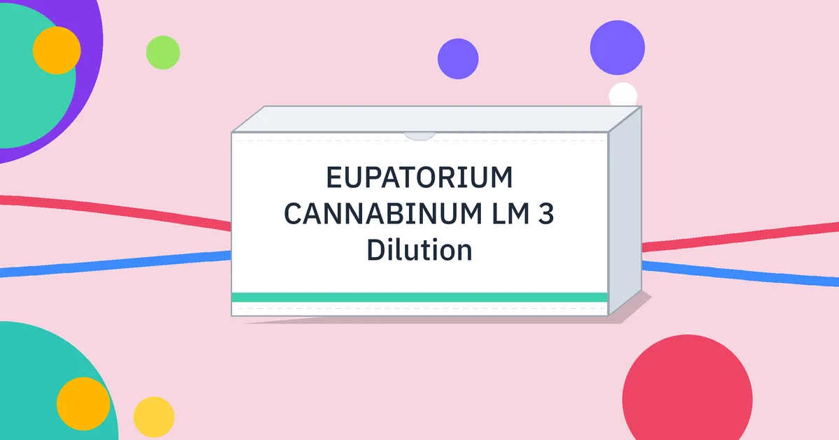 Symbolbild: Packung mit der Aufschrift EUPATORIUM CANNABINUM LM 3 Dilution (PZN 12845665) – Verfügbarkeit und Bezug in Apotheken in Frankfurt am Main
