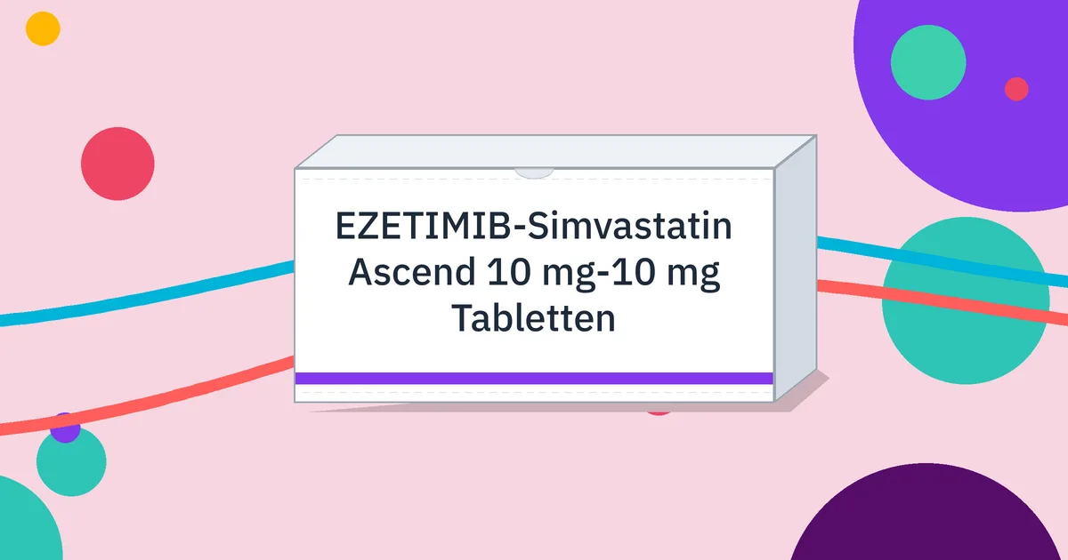 Symbolbild: Packung mit der Aufschrift EZETIMIB-Simvastatin Ascend 10 mg-10 mg Tabletten (PZN 18257314) – Verfügbarkeit und Bezug in Apotheken in Frankfurt am Main