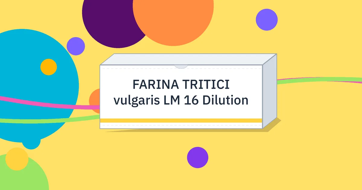 Symbolbild: Packung mit der Aufschrift FARINA TRITICI vulgaris LM 16 Dilution (PZN 13487908) – Verfügbarkeit und Bezug in Apotheken in Frankfurt am Main