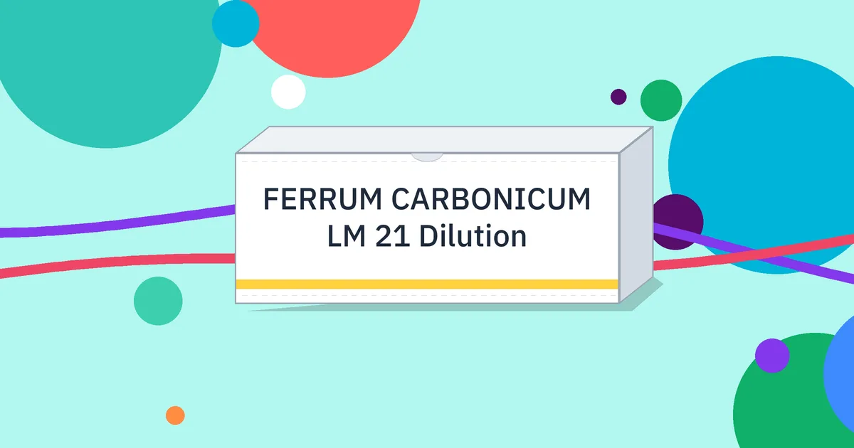 Symbolbild: Packung mit der Aufschrift FERRUM CARBONICUM LM 21 Dilution (PZN 12848066) – Verfügbarkeit und Bezug in Apotheken in Frankfurt am Main