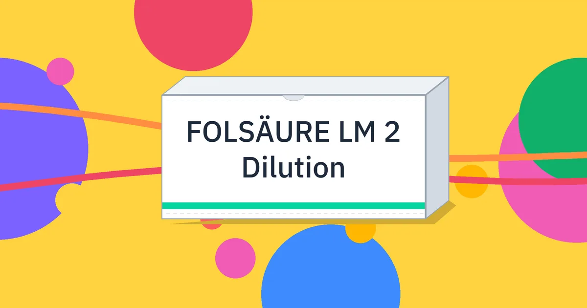 Symbolbild: Packung mit der Aufschrift FOLSÄURE LM 2 Dilution (PZN 12872998) – Verfügbarkeit und Bezug in Apotheken in Frankfurt am Main