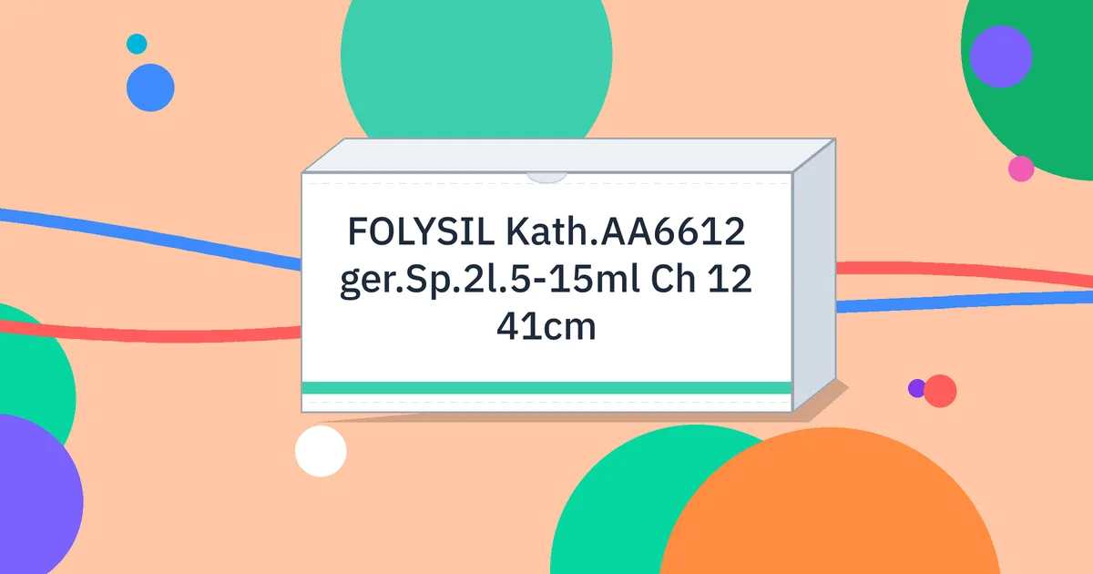 Symbolbild: Packung mit der Aufschrift FOLYSIL Kath.AA6612 ger.Sp.2l.5-15ml Ch 12 41cm (PZN 00151851) – Verfügbarkeit und Bezug in Apotheken in Frankfurt am Main