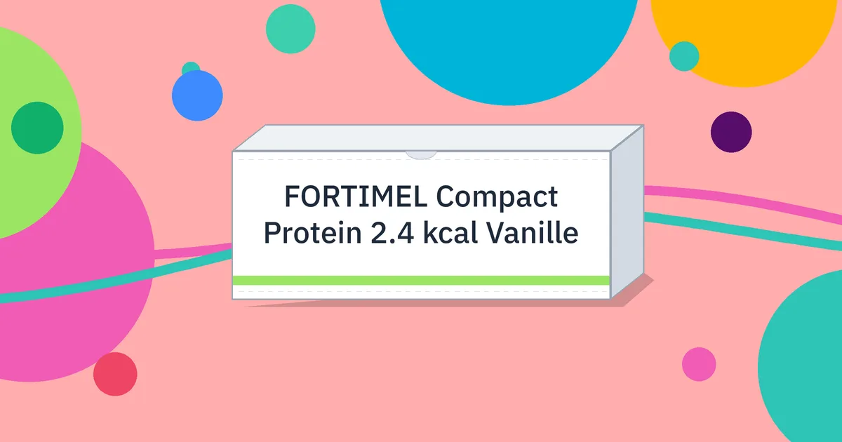 Symbolbild: Packung mit der Aufschrift FORTIMEL Compact Protein 2.4 kcal Vanille (PZN 20055552) – Verfügbarkeit und Bezug in Apotheken in Frankfurt am Main