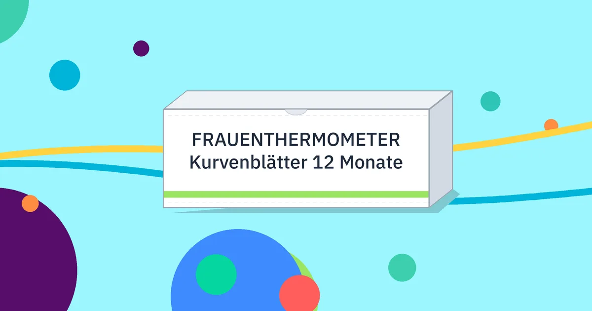 Symbolbild: Packung mit der Aufschrift FRAUENTHERMOMETER Kurvenblätter 12 Monate (PZN 03905351) – Verfügbarkeit und Bezug in Apotheken in Frankfurt am Main