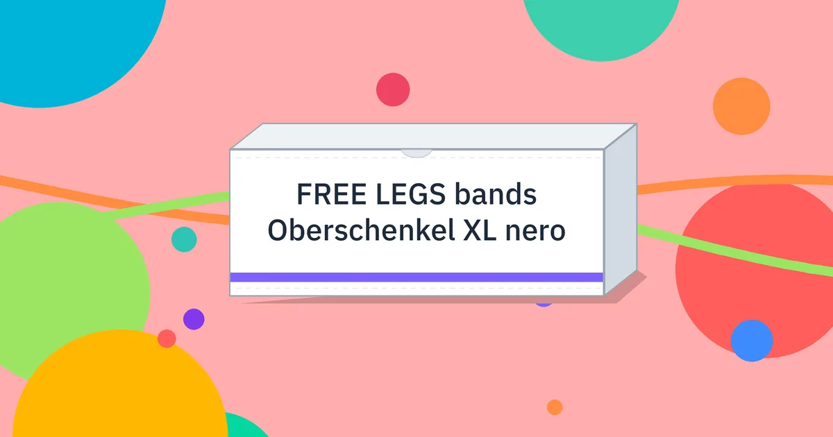 Symbolbild: Packung mit der Aufschrift FREE LEGS bands Oberschenkel XL nero (PZN 16175262) – Verfügbarkeit und Bezug in Apotheken in Frankfurt am Main