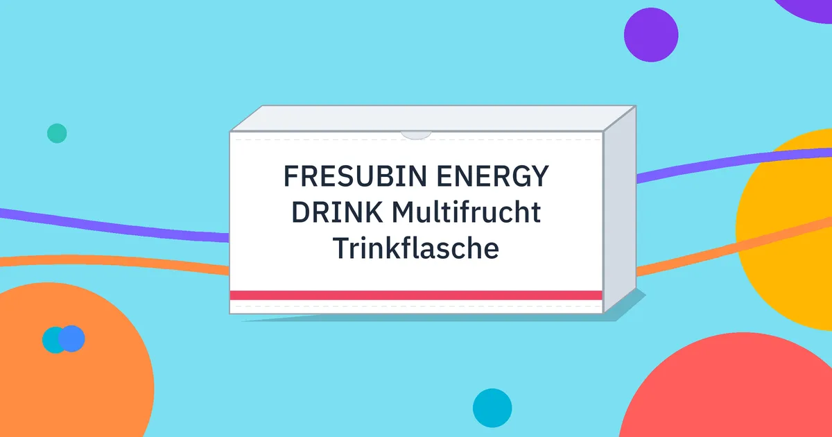 Symbolbild: Packung mit der Aufschrift FRESUBIN ENERGY DRINK Multifrucht Trinkflasche (PZN 07288116) – Verfügbarkeit und Bezug in Apotheken in Frankfurt am Main