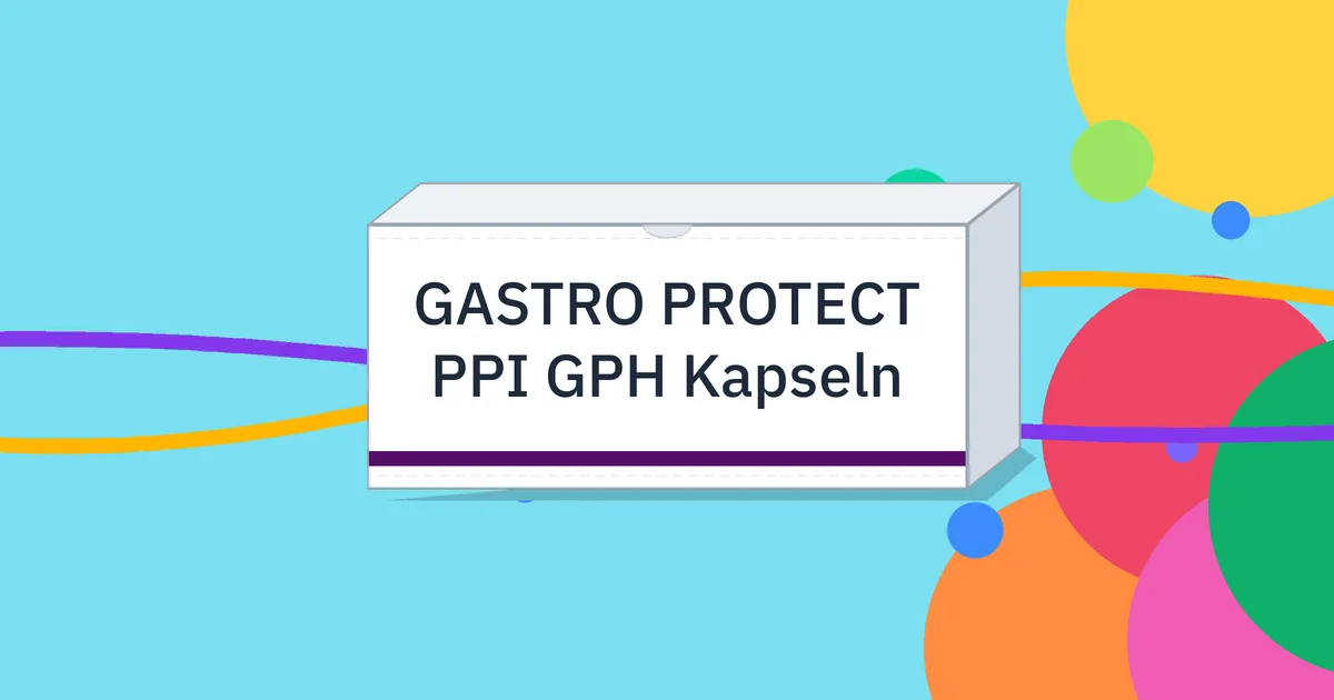Symbolbild: Packung mit der Aufschrift GASTRO PROTECT PPI GPH Kapseln (PZN 17823125) – Verfügbarkeit und Bezug in Apotheken in Frankfurt am Main