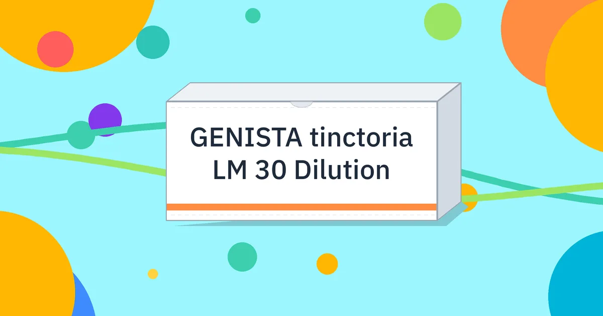 Symbolbild: Packung mit der Aufschrift GENISTA tinctoria LM 30 Dilution (PZN 13499685) – Verfügbarkeit und Bezug in Apotheken in Frankfurt am Main