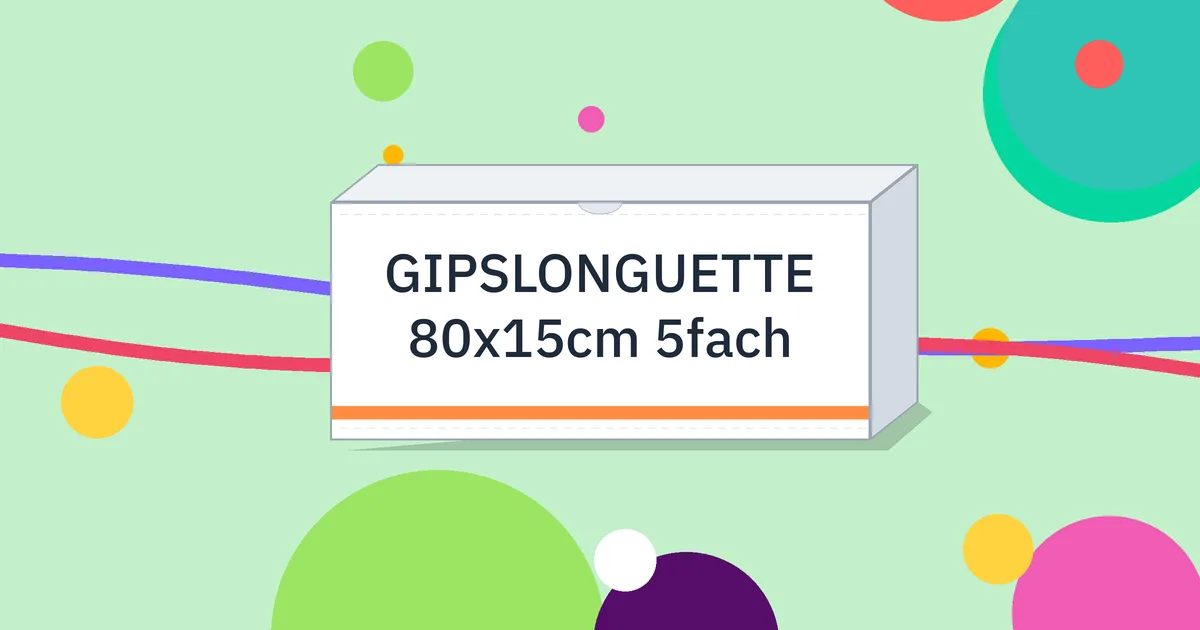 Symbolbild: Packung mit der Aufschrift GIPSLONGUETTE 80x15cm 5fach (PZN 01721374) – Verfügbarkeit und Bezug in Apotheken in Frankfurt am Main