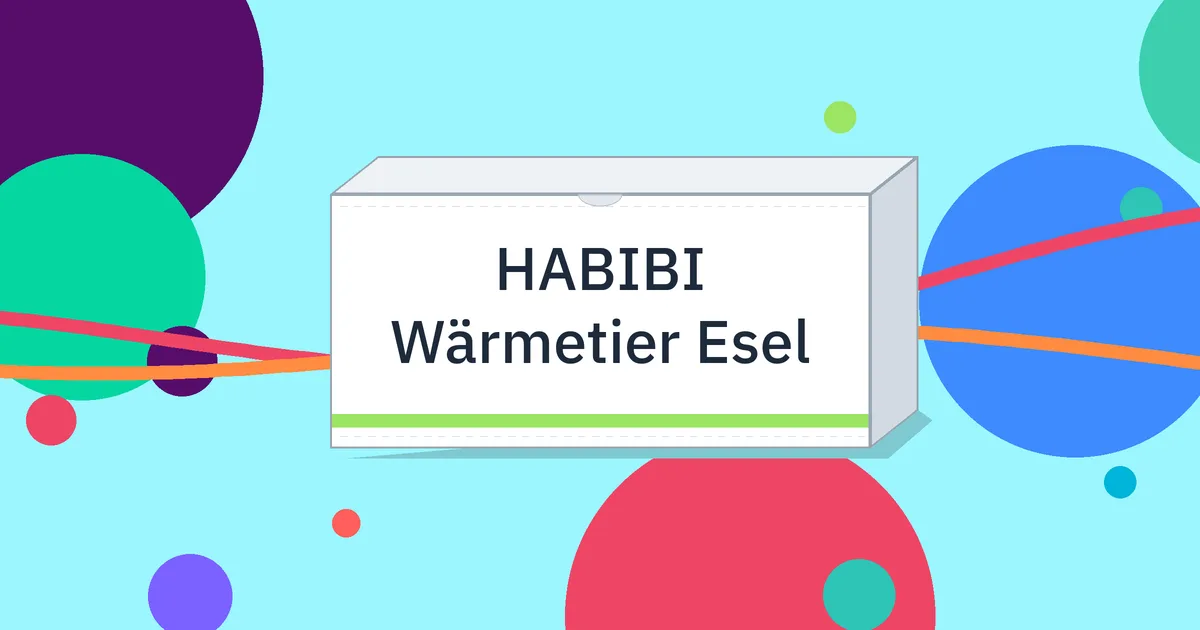 Symbolbild: Packung mit der Aufschrift HABIBI Wärmetier Esel (PZN 15747466) – Verfügbarkeit und Bezug in Apotheken in Frankfurt am Main