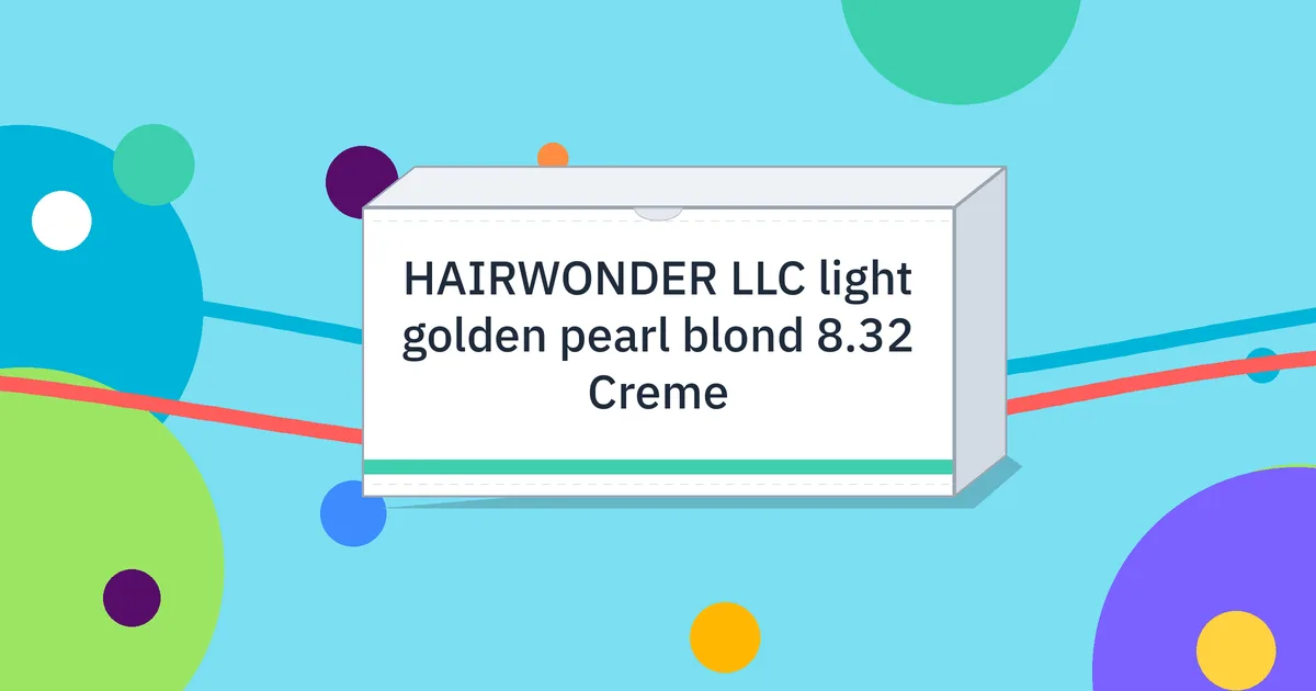 Symbolbild: Packung mit der Aufschrift HAIRWONDER LLC light golden pearl blond 8.32 Creme (PZN 20175687) – Verfügbarkeit und Bezug in Apotheken in Frankfurt am Main