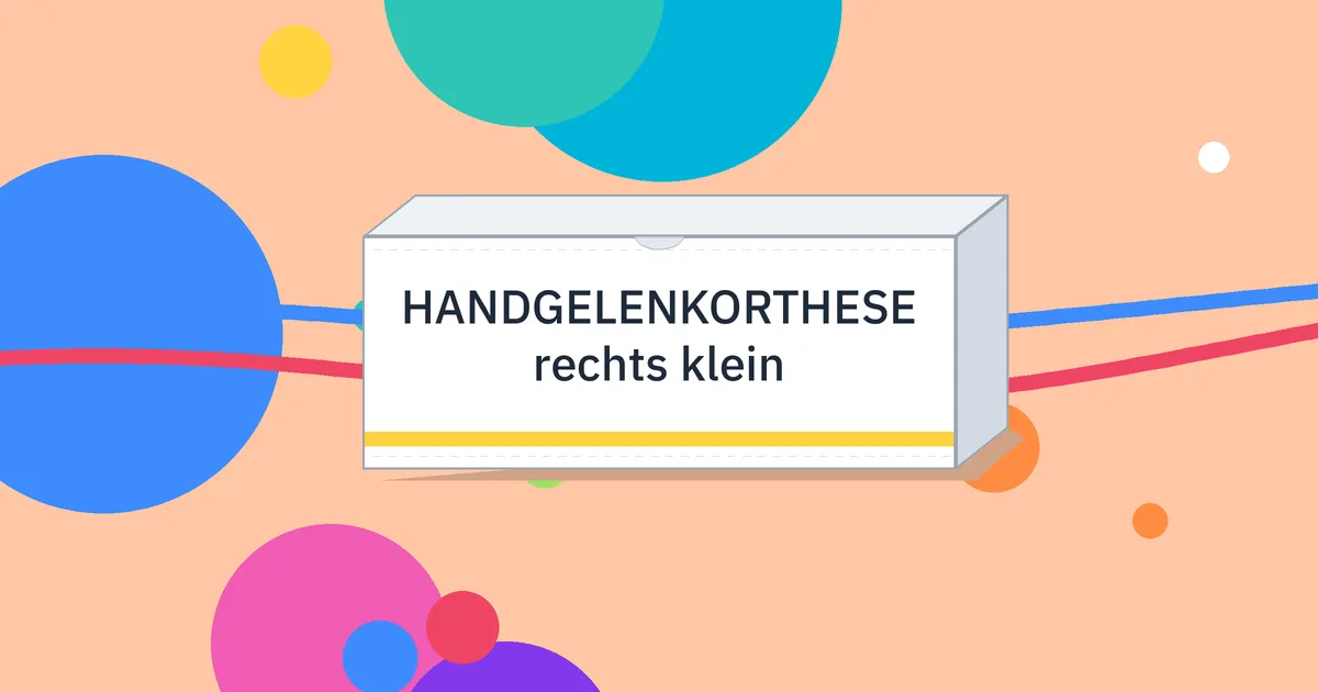 Symbolbild: Packung mit der Aufschrift HANDGELENKORTHESE rechts klein (PZN 02641536) – Verfügbarkeit und Bezug in Apotheken in Frankfurt am Main