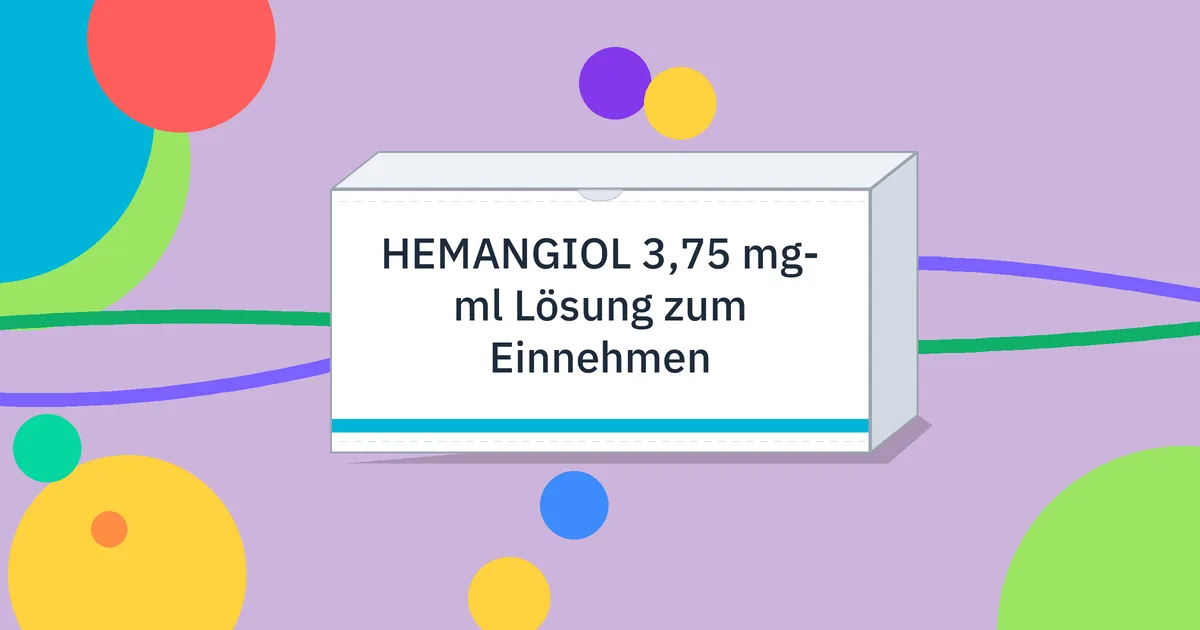 Symbolbild: Packung mit der Aufschrift HEMANGIOL 3,75 mg-ml Lösung zum Einnehmen (PZN 10333889) – Verfügbarkeit und Bezug in Apotheken in Frankfurt am Main