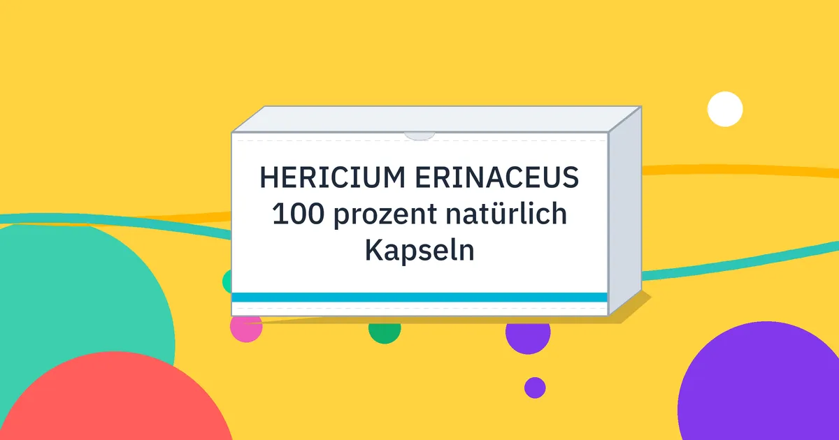 Symbolbild: Packung mit der Aufschrift HERICIUM ERINACEUS 100 prozent natürlich Kapseln (PZN 17891144) – Verfügbarkeit und Bezug in Apotheken in Frankfurt am Main
