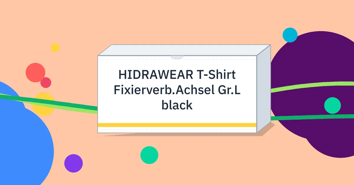 Symbolbild: Packung mit der Aufschrift HIDRAWEAR T-Shirt Fixierverb.Achsel Gr.L black (PZN 20833535) – Verfügbarkeit und Bezug in Apotheken in Frankfurt am Main
