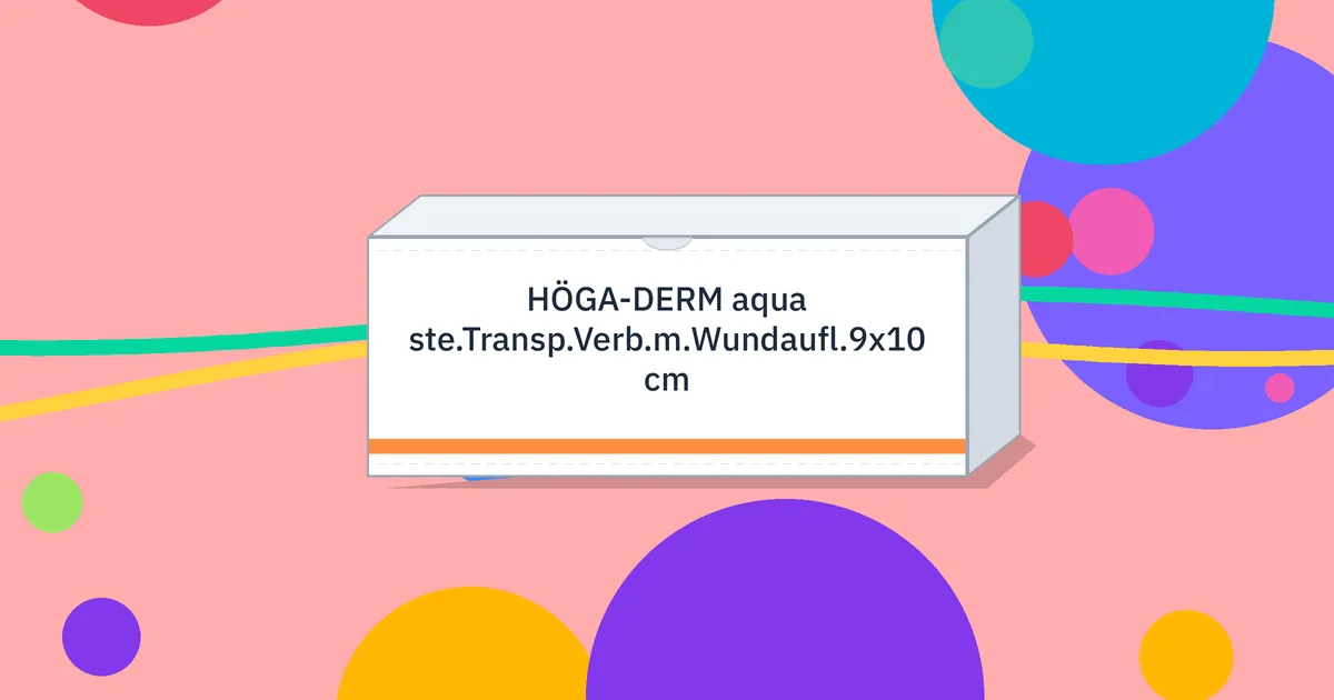 Symbolbild: Packung mit der Aufschrift HÖGA-DERM aqua ste.Transp.Verb.m.Wundaufl.9x10 cm (PZN 12344124) – Verfügbarkeit und Bezug in Apotheken in Frankfurt am Main