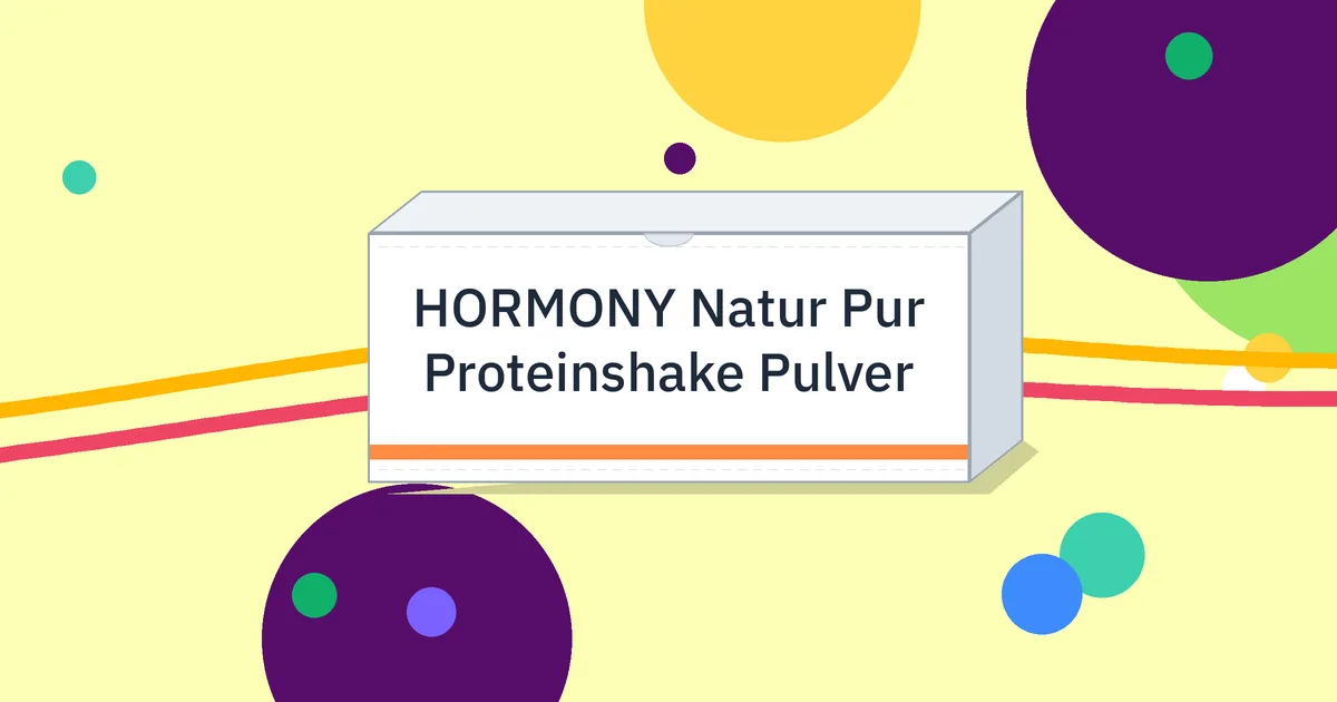 Symbolbild: Packung mit der Aufschrift HORMONY Natur Pur Proteinshake Pulver (PZN 15587229) – Verfügbarkeit und Bezug in Apotheken in Frankfurt am Main