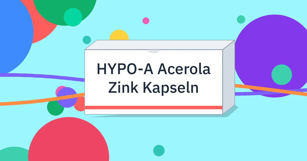 Symbolbild: Packung mit der Aufschrift HYPO-A Acerola Zink Kapseln (PZN 07690479) – Verfügbarkeit und Bezug in Apotheken in Frankfurt am Main