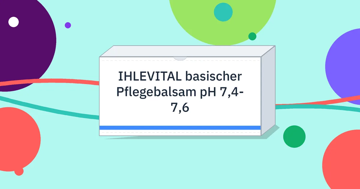 Symbolbild: Packung mit der Aufschrift IHLEVITAL basischer Pflegebalsam pH 7,4-7,6 (PZN 04215683) – Verfügbarkeit und Bezug in Apotheken in Frankfurt am Main