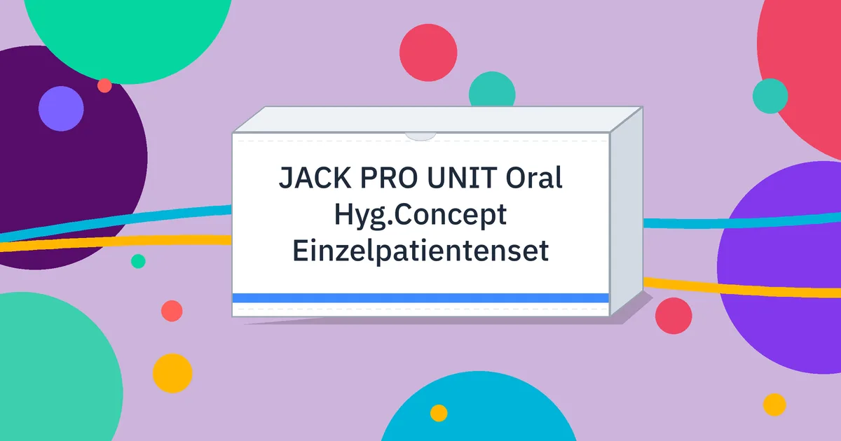 Symbolbild: Packung mit der Aufschrift JACK PRO UNIT Oral Hyg.Concept Einzelpatientenset (PZN 19799603) – Verfügbarkeit und Bezug in Apotheken in Frankfurt am Main