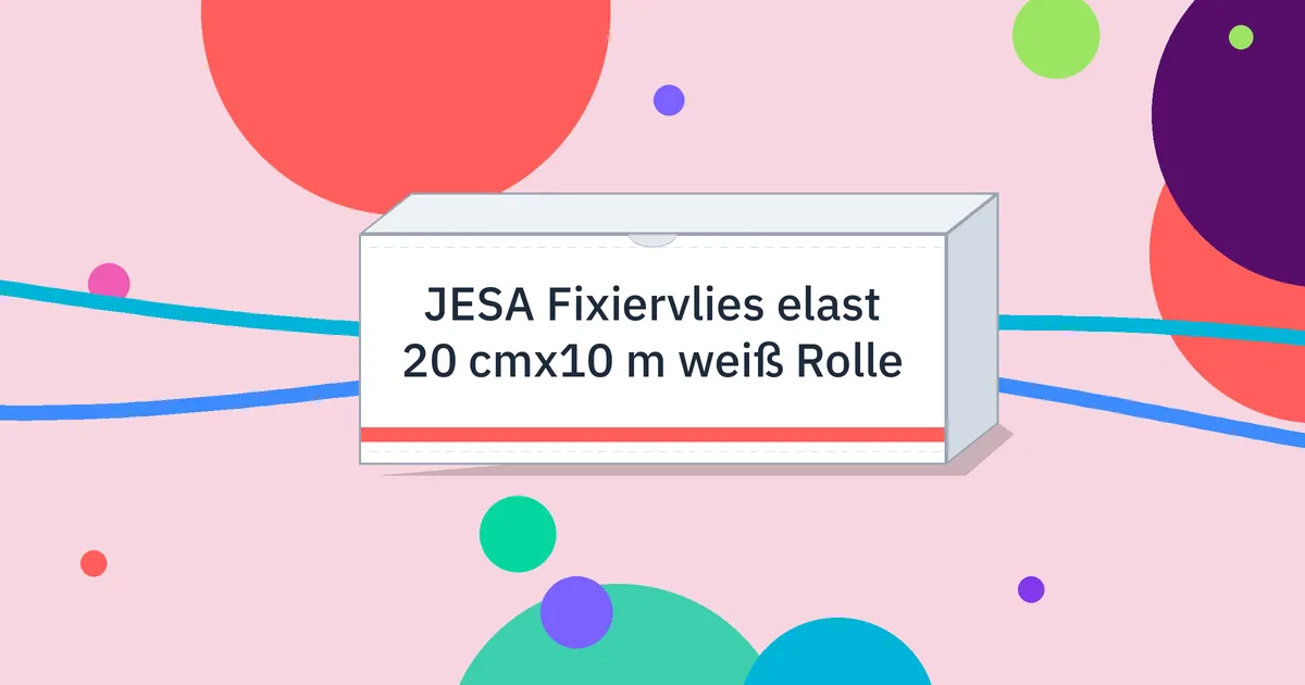 Symbolbild: Packung mit der Aufschrift JESA Fixiervlies elast 20 cmx10 m weiß Rolle (PZN 10916875) – Verfügbarkeit und Bezug in Apotheken in Frankfurt am Main