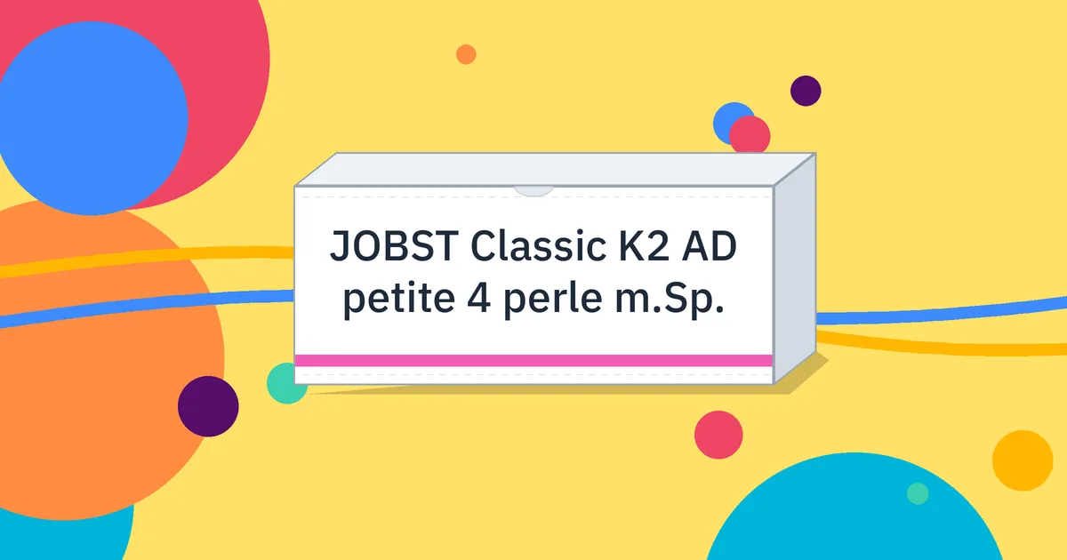 Symbolbild: Packung mit der Aufschrift JOBST Classic K2 AD petite 4 perle m.Sp. (PZN 10726353) – Verfügbarkeit und Bezug in Apotheken in Frankfurt am Main