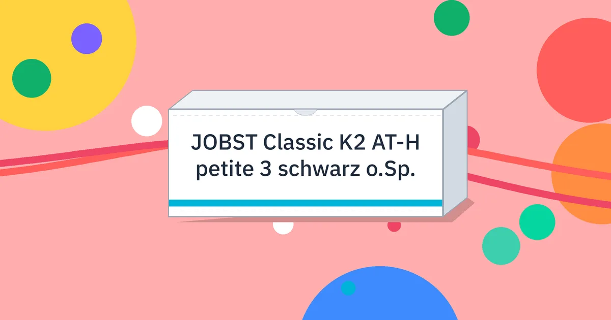 Symbolbild: Packung mit der Aufschrift JOBST Classic K2 AT-H petite 3 schwarz o.Sp. (PZN 13067767) – Verfügbarkeit und Bezug in Apotheken in Frankfurt am Main