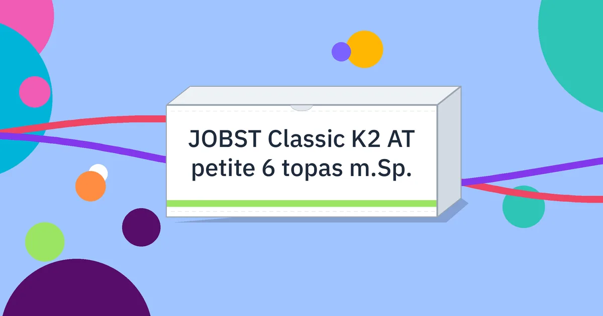 Symbolbild: Packung mit der Aufschrift JOBST Classic K2 AT petite 6 topas m.Sp. (PZN 13067974) – Verfügbarkeit und Bezug in Apotheken in Frankfurt am Main