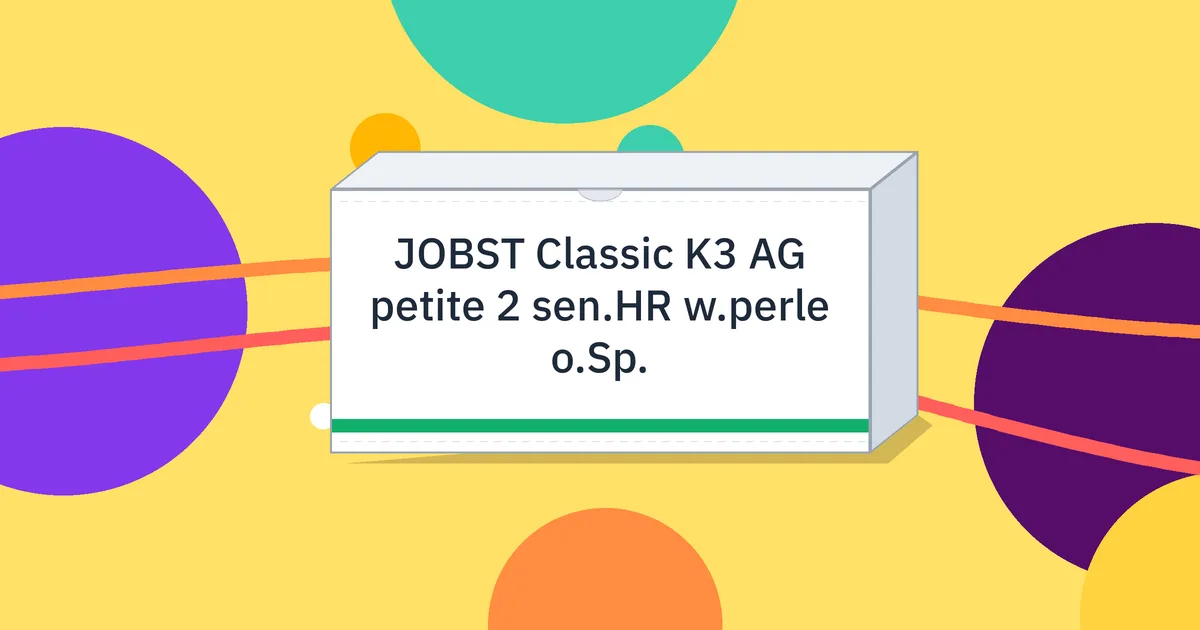 Symbolbild: Packung mit der Aufschrift JOBST Classic K3 AG petite 2 sen.HR w.perle o.Sp. (PZN 17956530) – Verfügbarkeit und Bezug in Apotheken in Frankfurt am Main